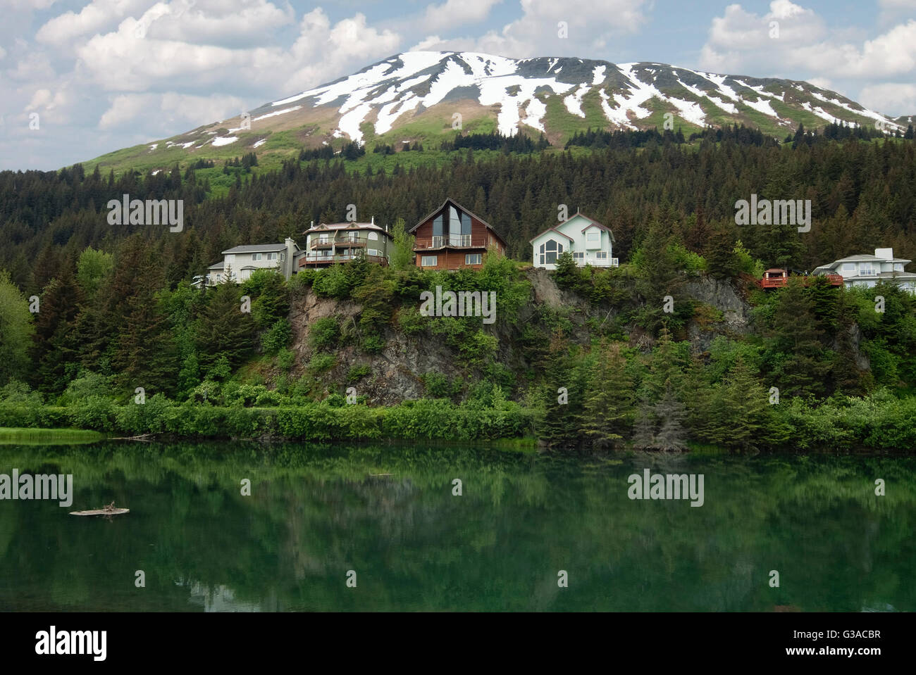 Cliffside lodges / wooden houses on Cliff View Place Looking Over The ...
