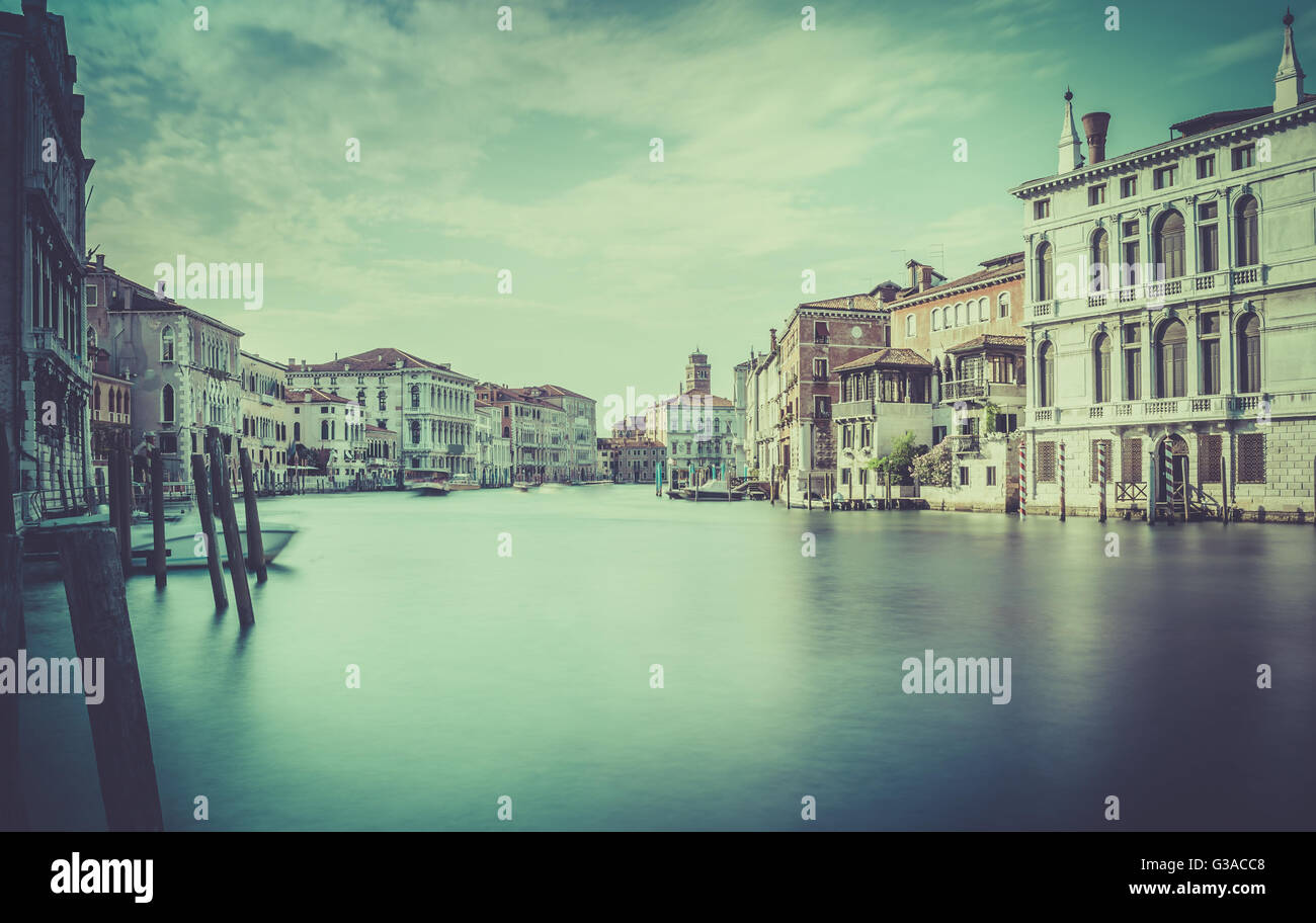 Grand Canal scenery in antique Venice, Italy Stock Photo - Alamy