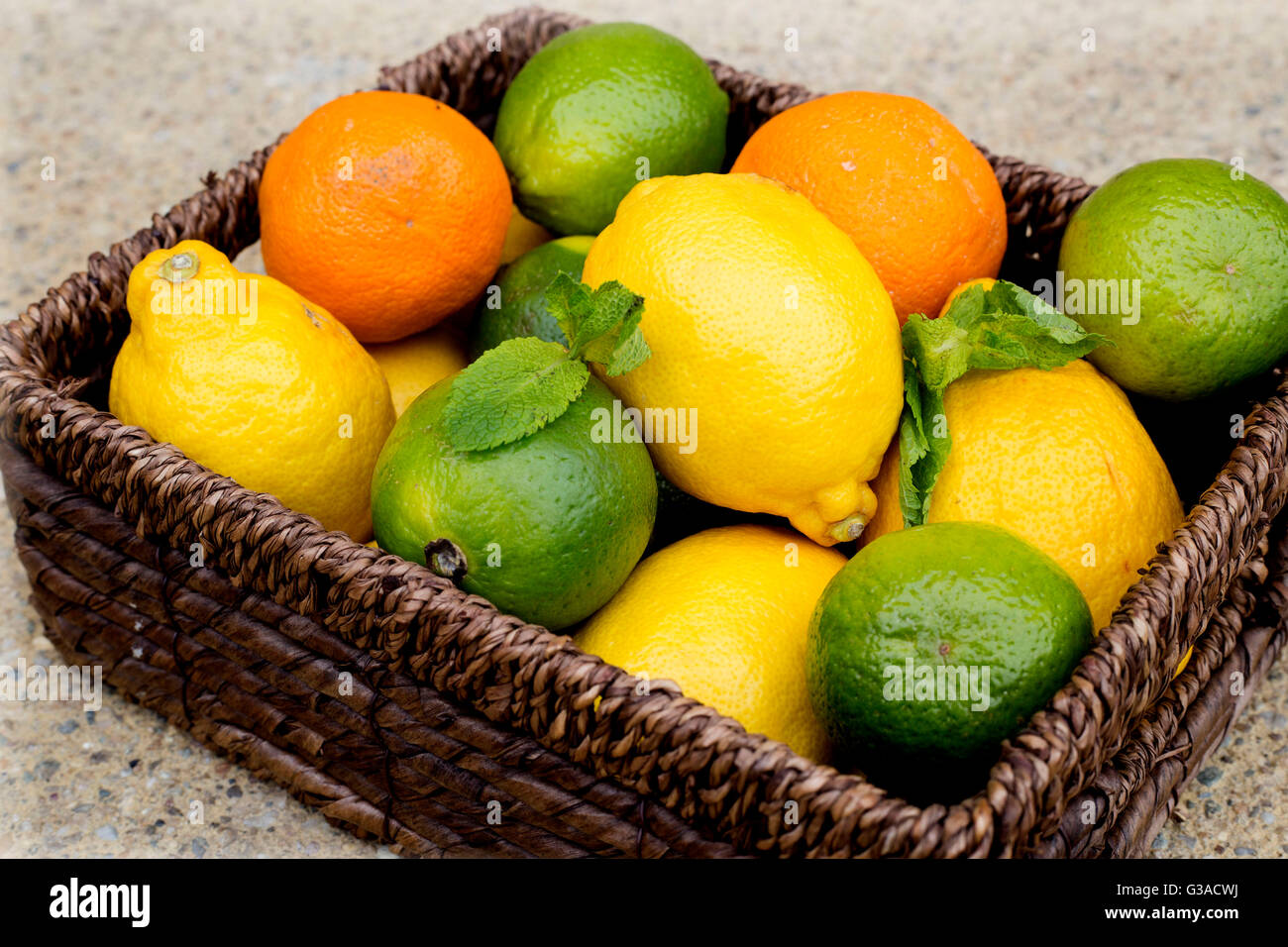 Basket of citrus hi-res stock photography and images - Alamy
