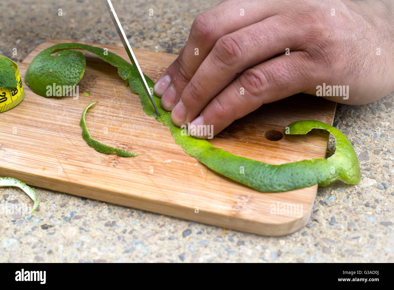 cut a lime peel Stock Photo - Alamy