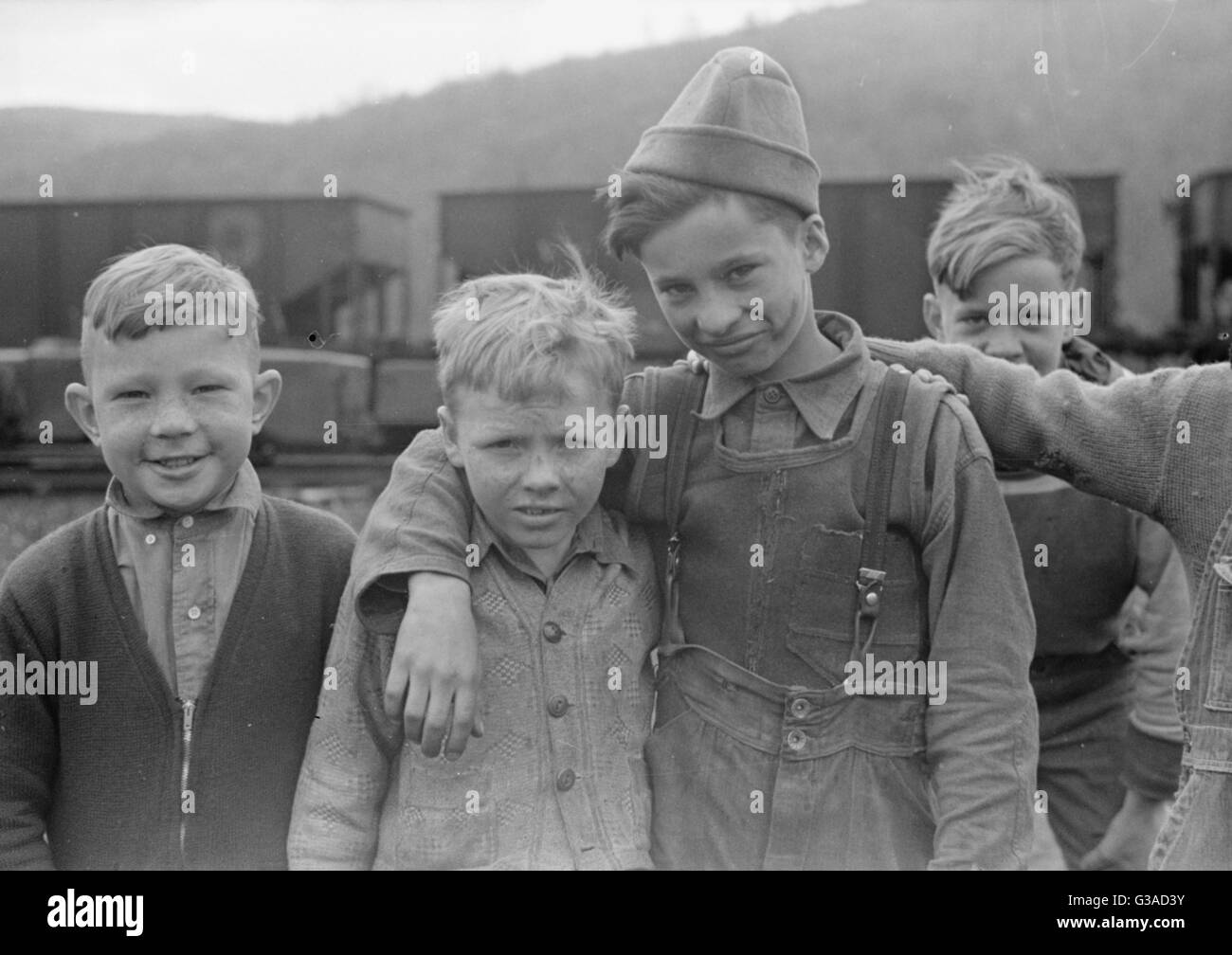 Schoolboys in coal town, Kempton, West Virginia Stock Photo - Alamy