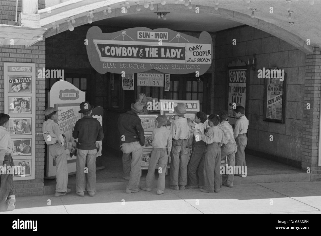 Children in front of movie theatre, Alpine, Texas Stock Photo - Alamy