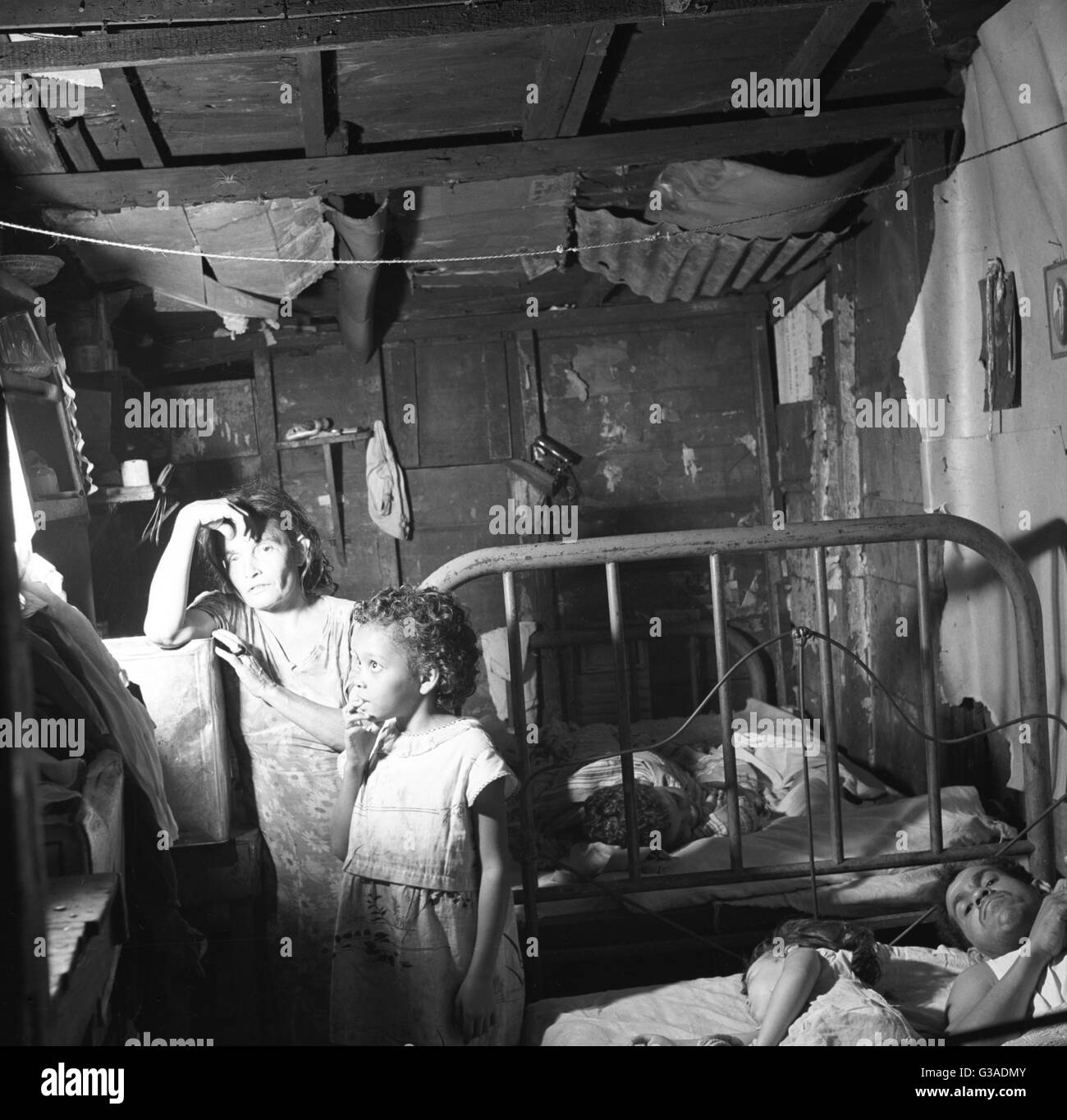 Interior of workers shack. Porta de Tierra, San Juan, Puerto Stock ...