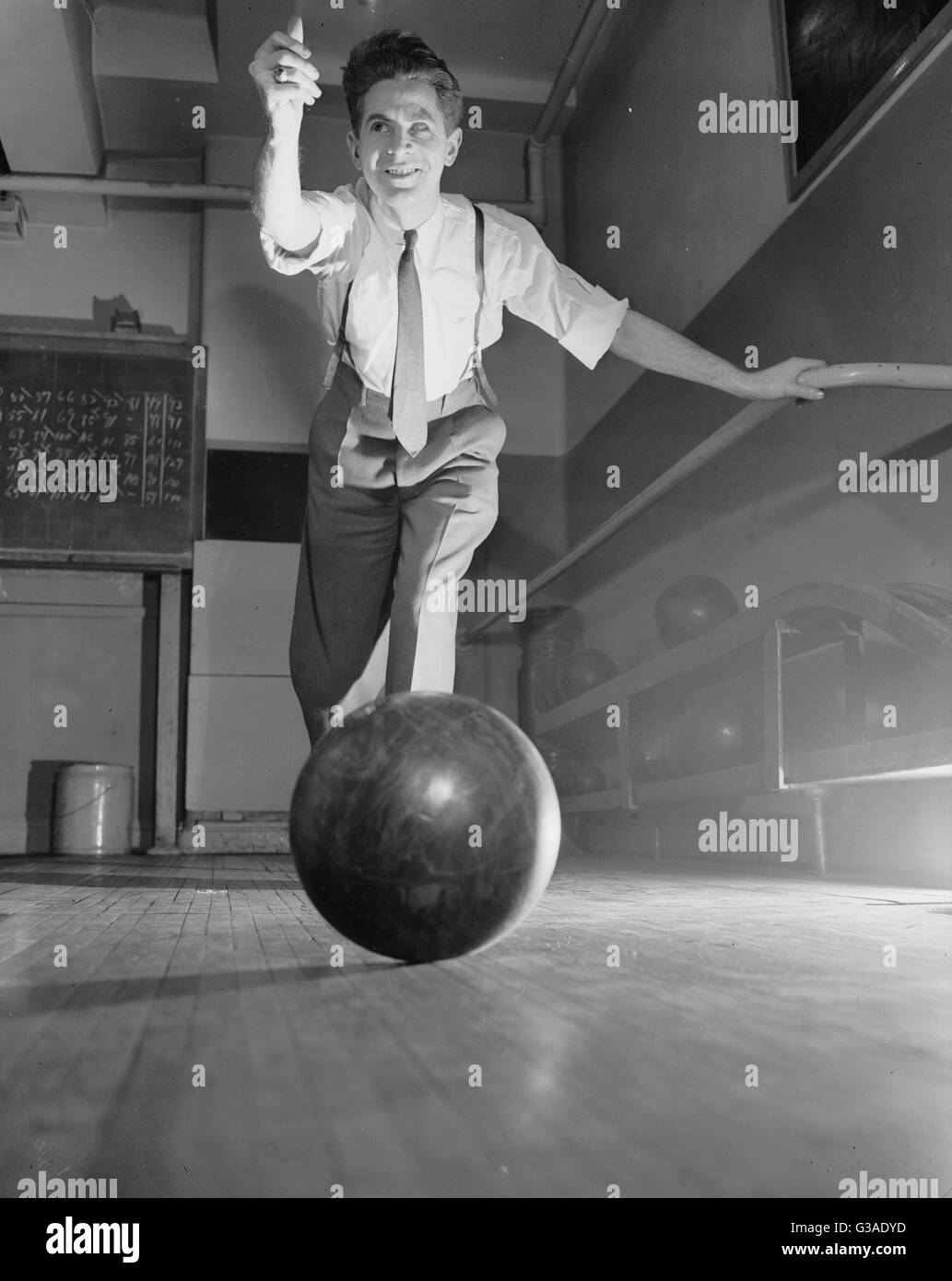 New York, New York. Thomas Gilmartin is seen bowling at the Stock Photo ...