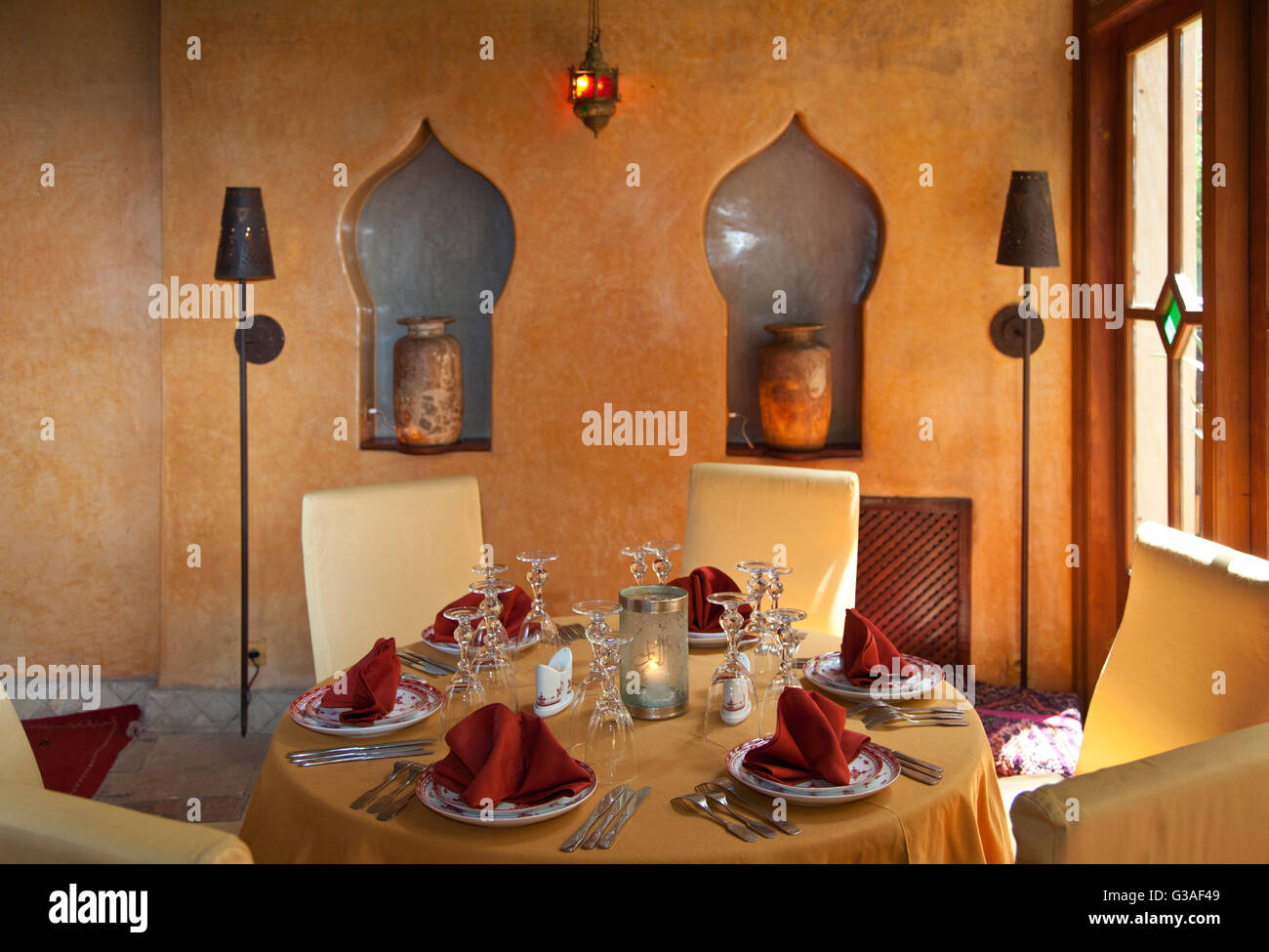 A luxury table at the restaurant in Marrakesh, Morocco Stock Photo - Alamy