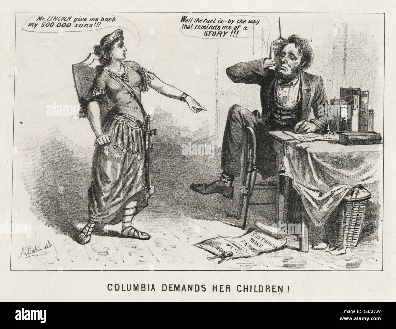 Columbia demands her children! Stock Photo - Alamy
