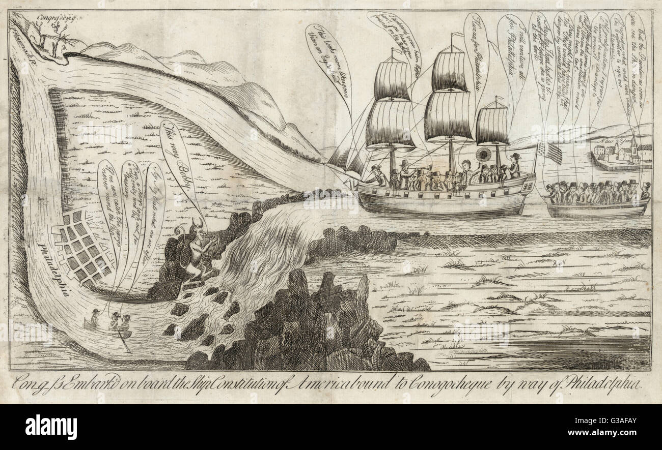 Con-g-ss embark'd on board the ship Constitution of America bound to ...