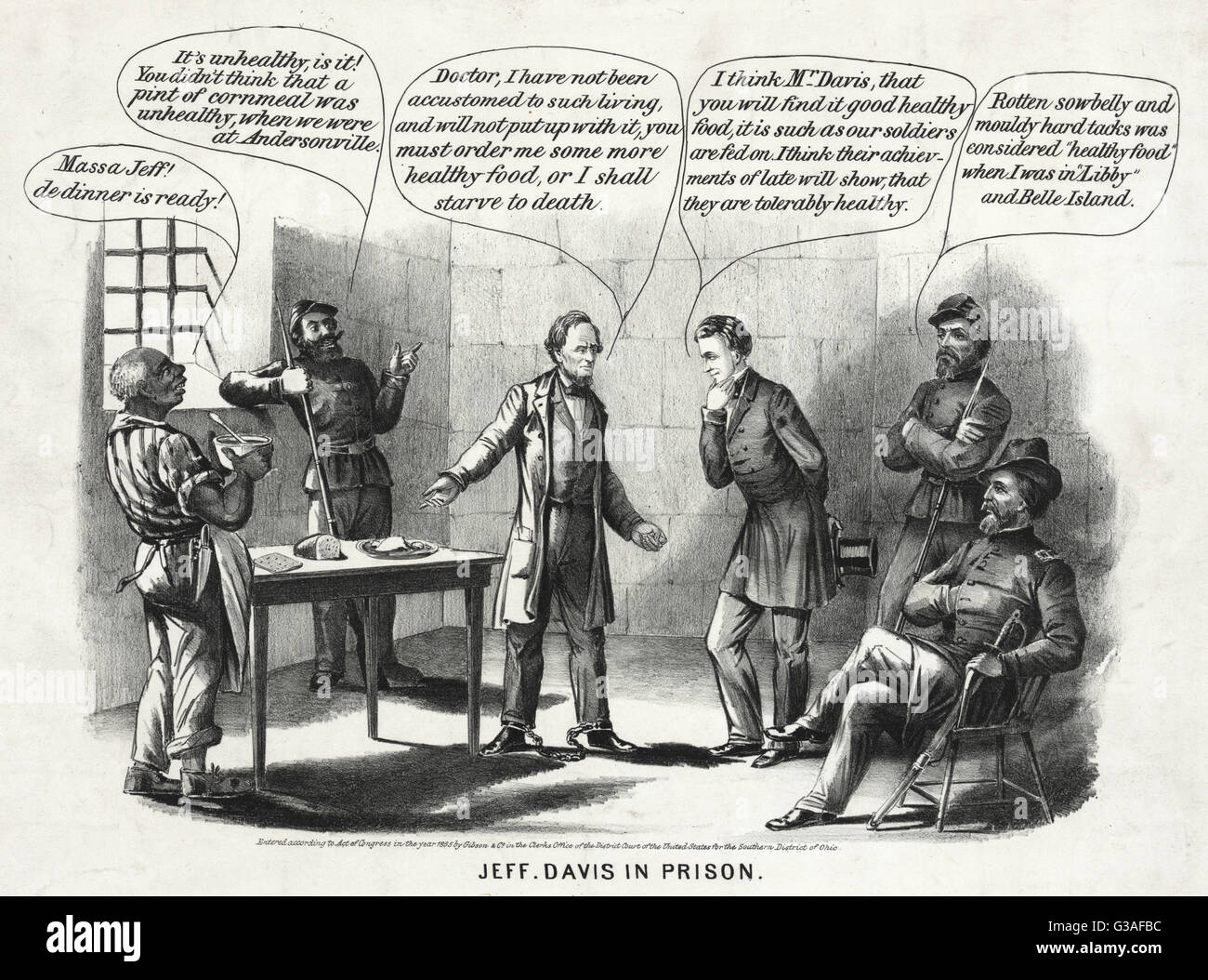 President Jefferson Davis Prison The Capture Of Jefferson Davis Hi Res