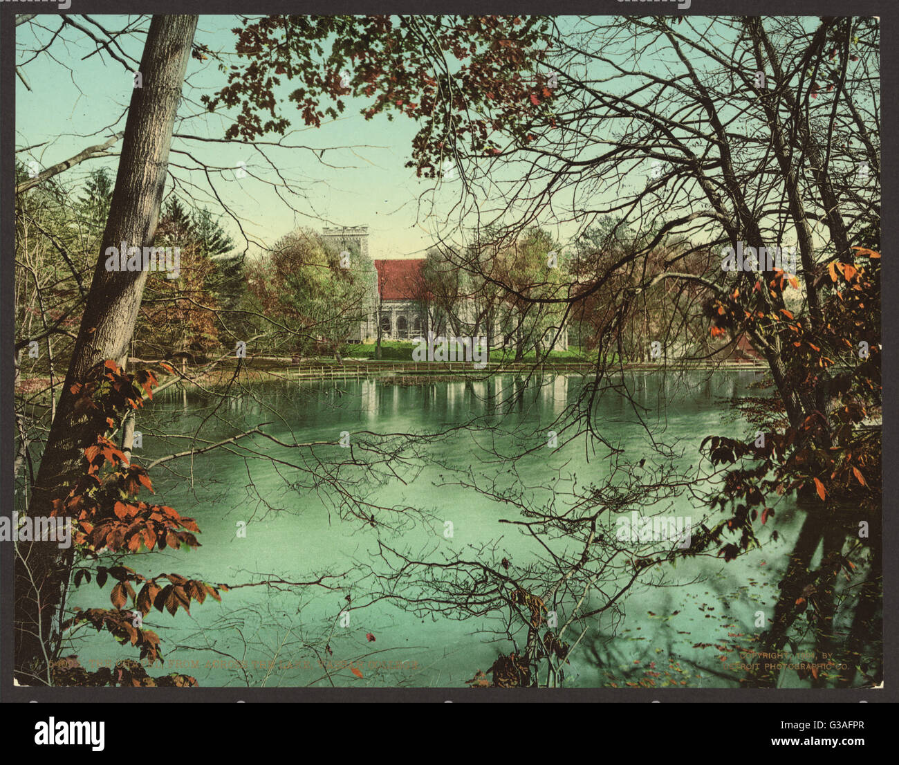 The chapel from across the lake, Vassar College Stock Photo - Alamy