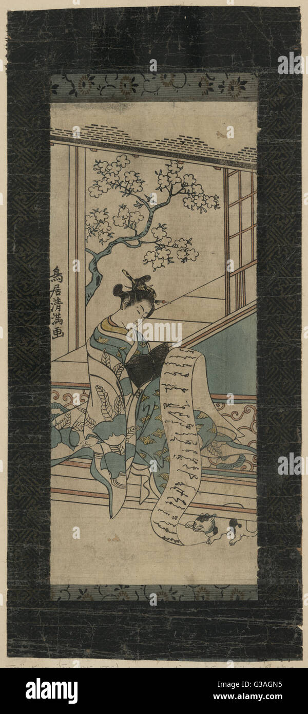 Woman reading a scroll hi-res stock photography and images - Alamy