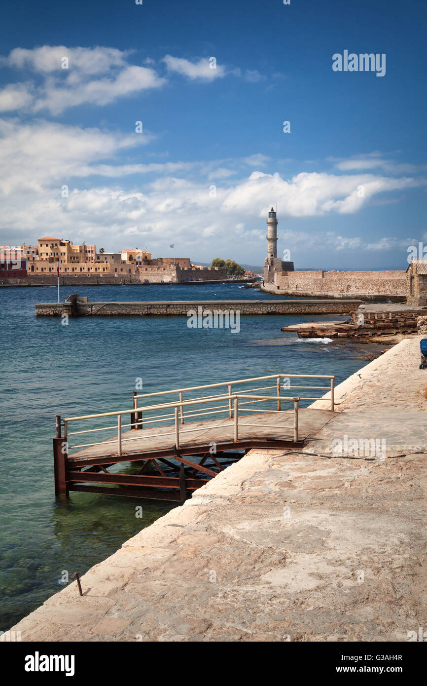 Chania harbour in Crete Island, Greece Stock Photo - Alamy