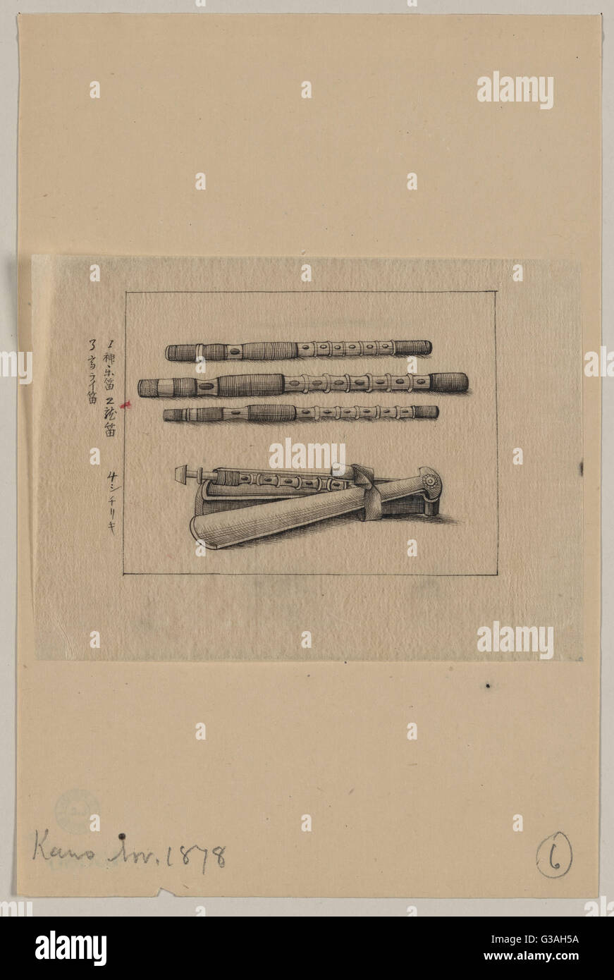 Ryuteki, Japanese transverse flutes and case Stock Photo - Alamy