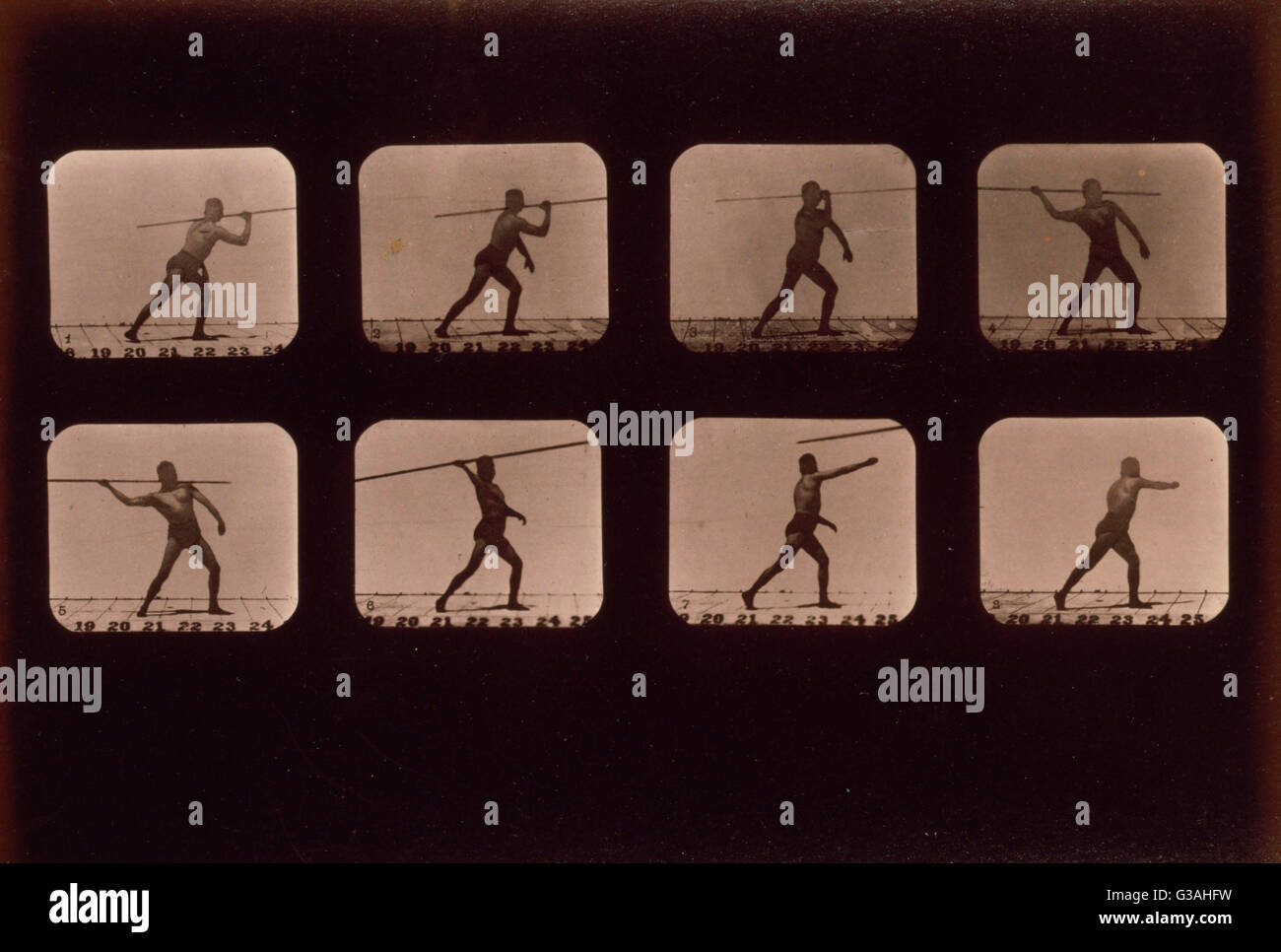 Athletes. Throwing lance Stock Photo - Alamy