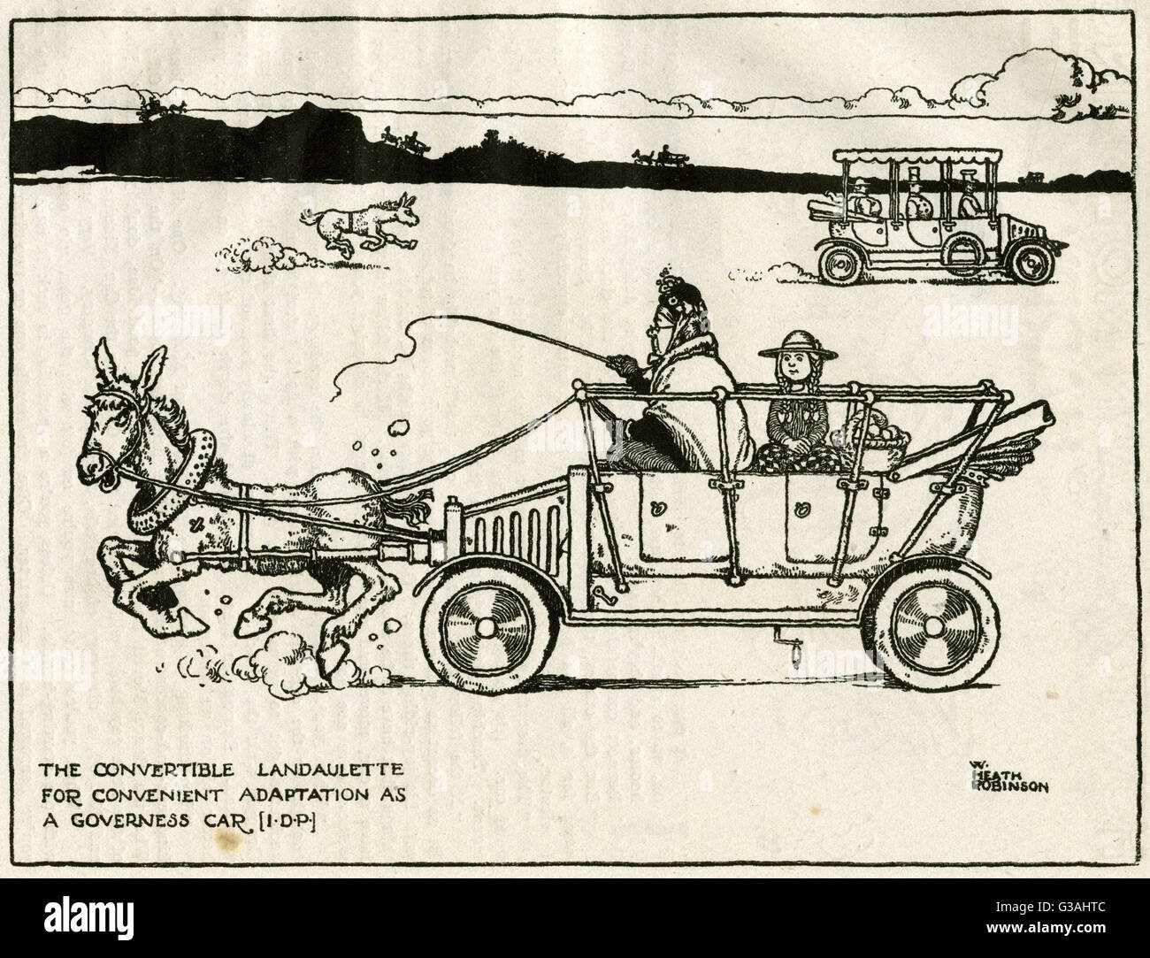 Adapted motor car using a donkey by W H Robinson Stock Photo - Alamy