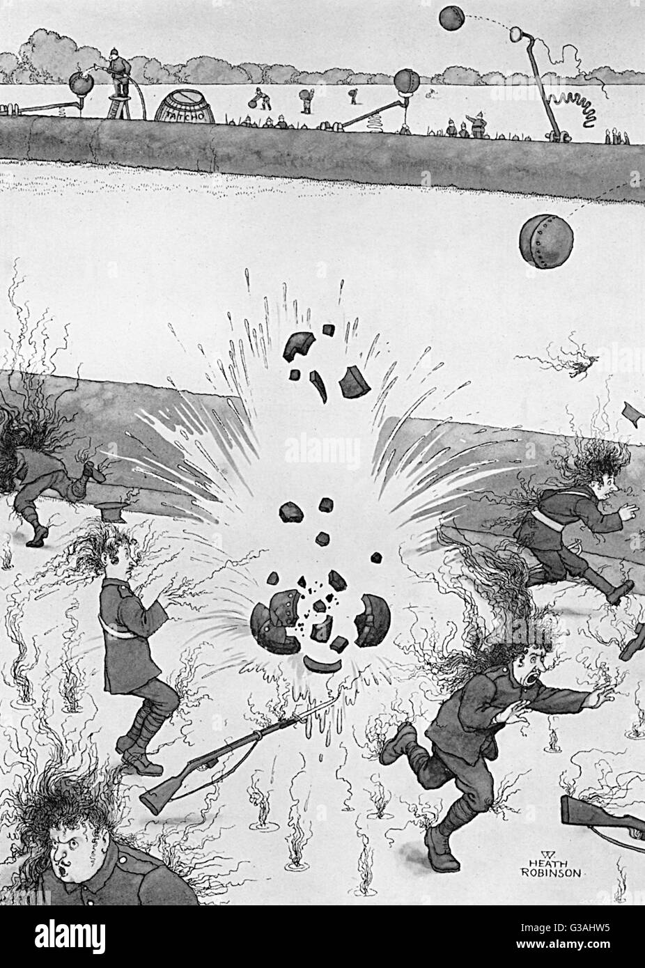 The Tatcho Bomb by Heath Robinson Stock Photo - Alamy