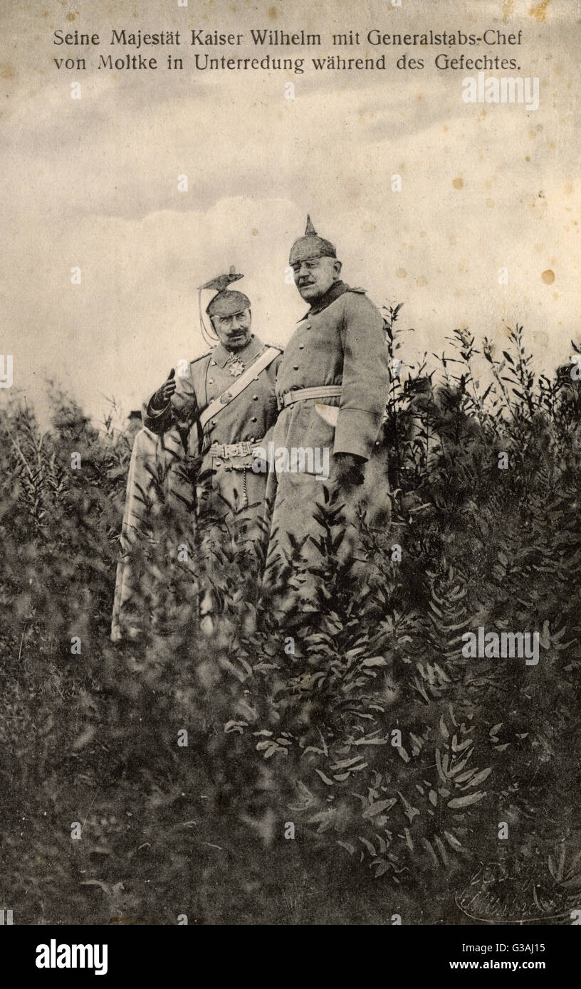Kaiser Wilhelm II and General Von Moltke on field of Battle Stock Photo ...