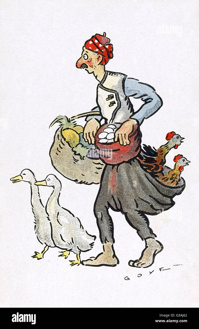 Thessaloniki - Poultry and Vegetable Salesman Stock Photo - Alamy