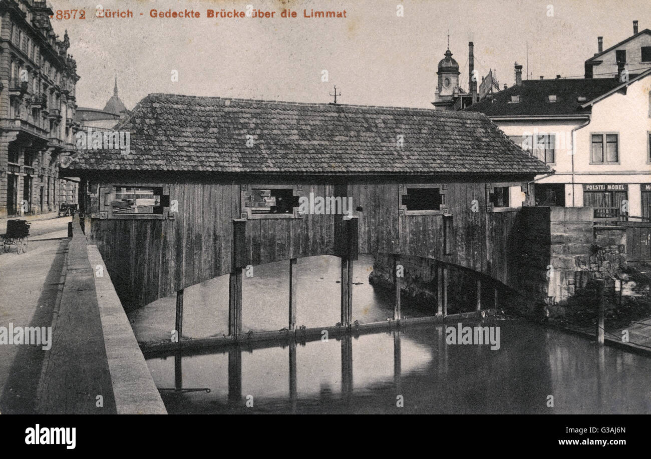 Zurich, Switzerland - The Covered (Gedeckte) Bridge Stock Photo - Alamy