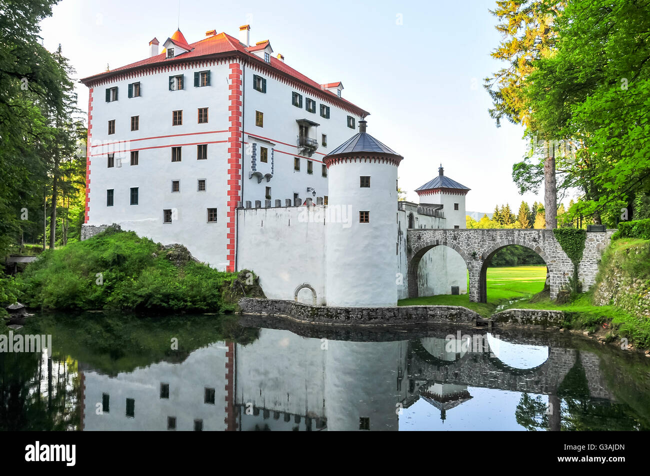 Sneznik Castle, a picturesque 13th-century castle located in Loska ...