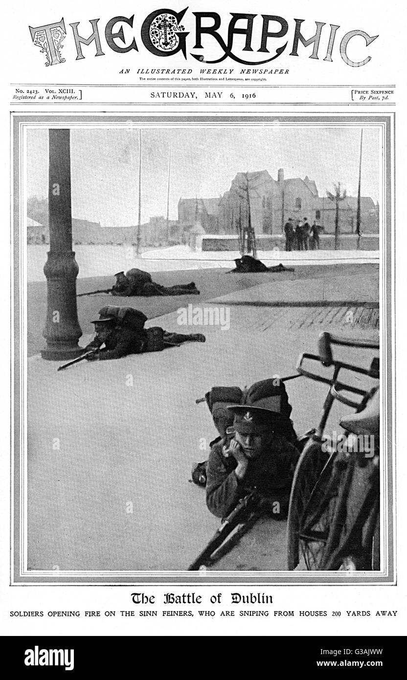 The Easter Rising, 1916: British troops under fire Stock Photo - Alamy