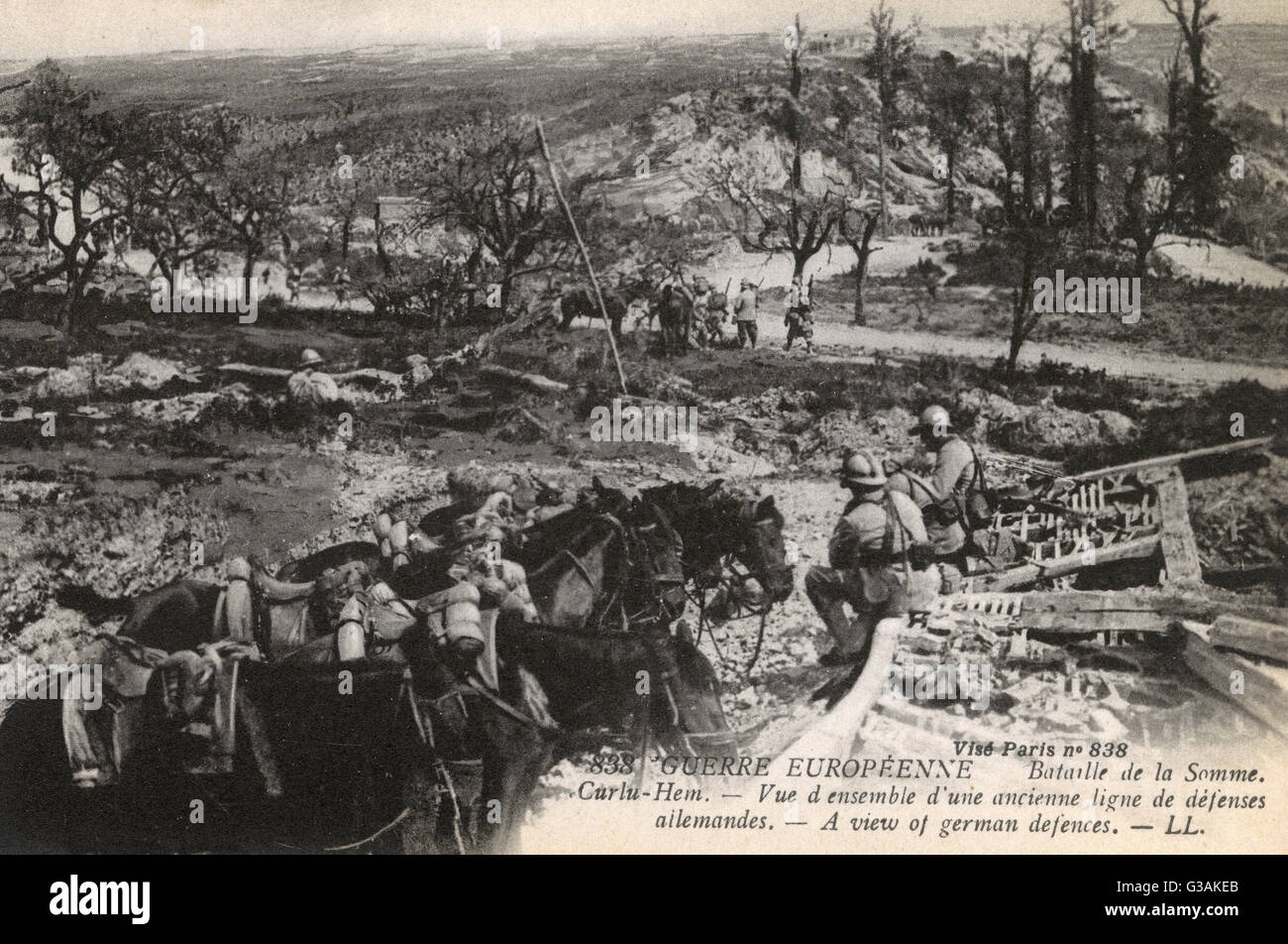 The German line of defence - Battle of the Somme - WWI Stock Photo - Alamy