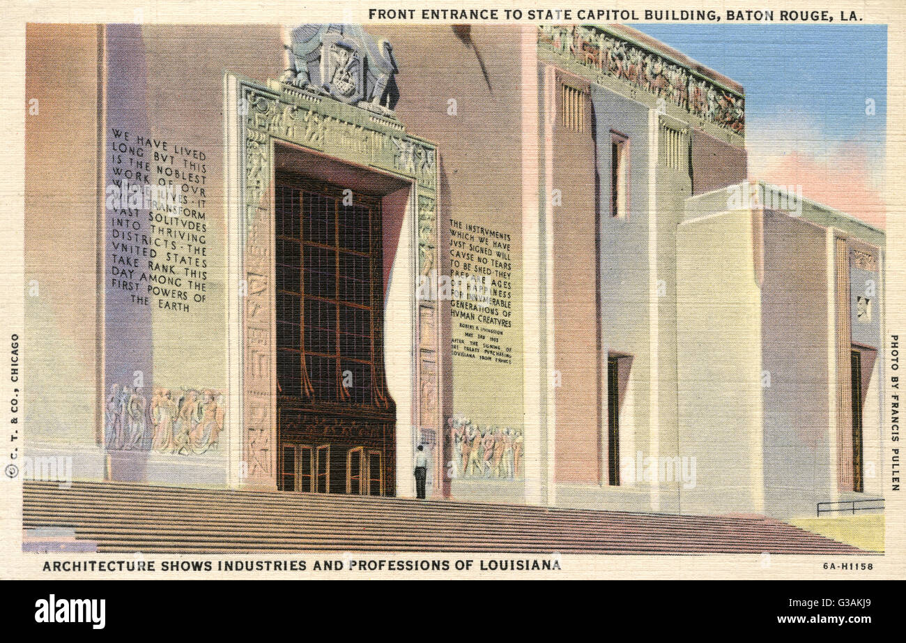 Entrance - State Capitol Building, Baton Rouge, Louisiana Stock Photo ...