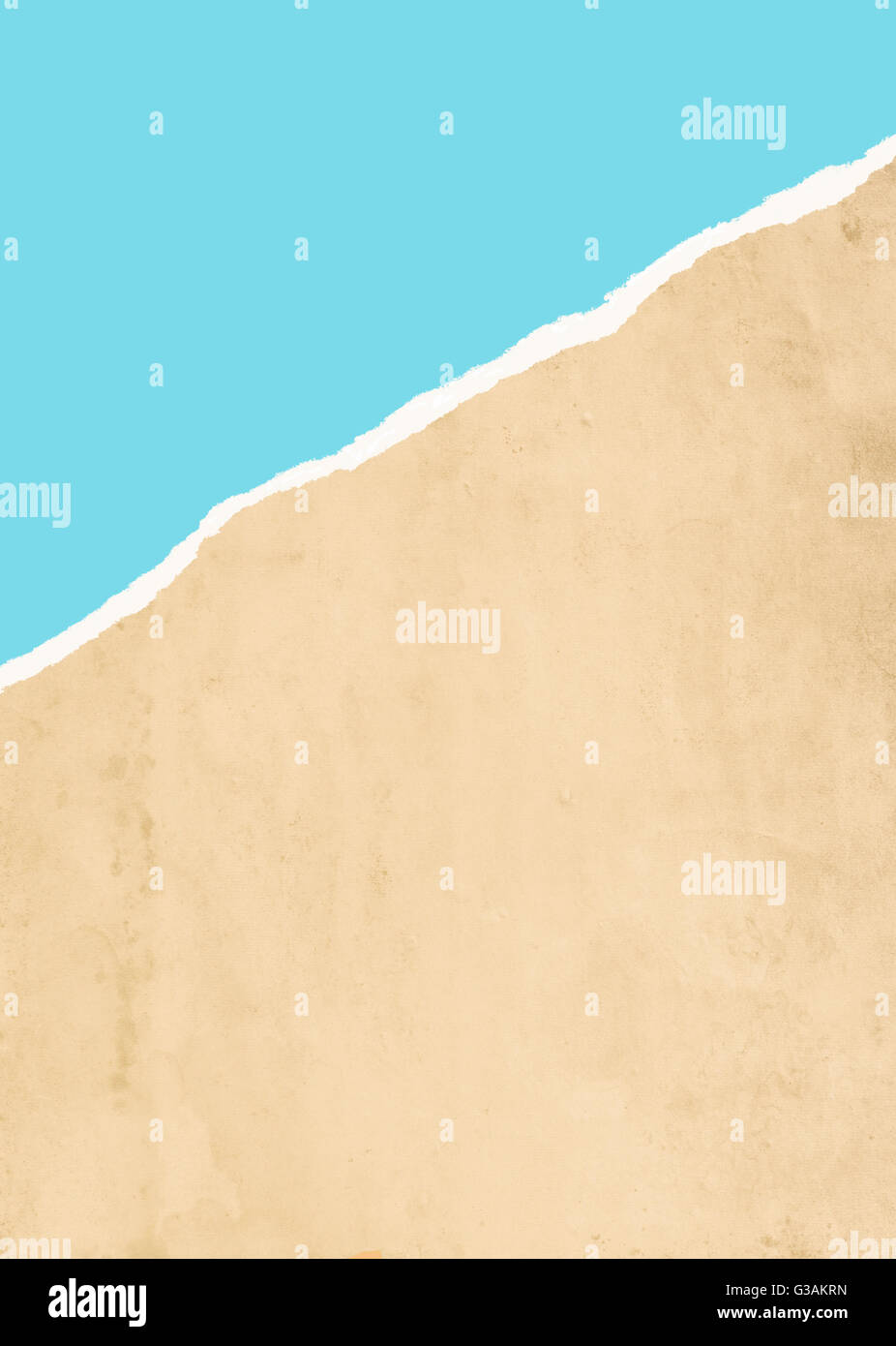 Ripped brown paper with blue sky background Stock Photo - Alamy