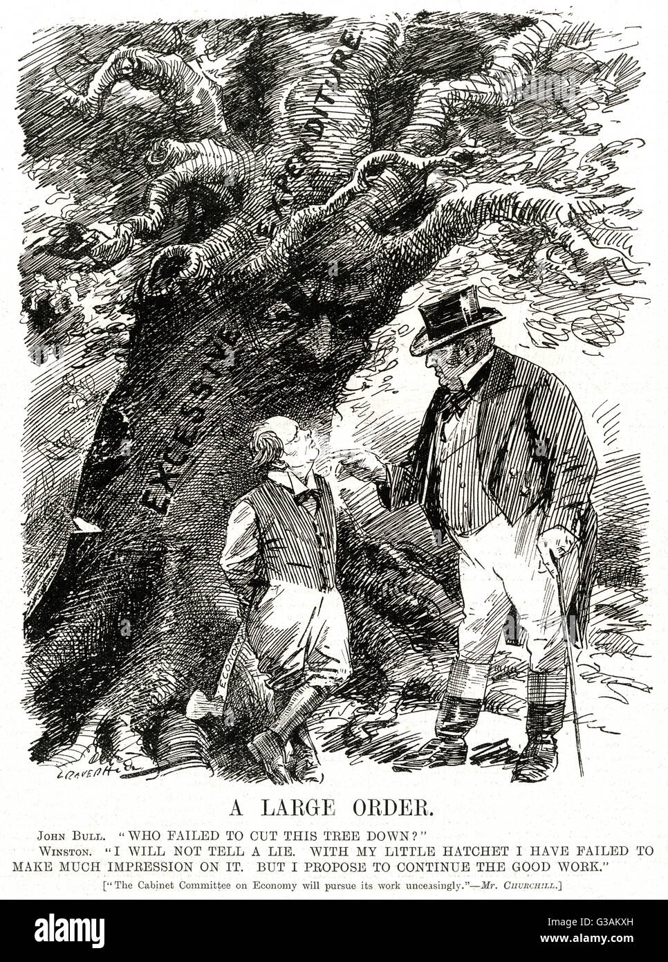 Cartoon, A Large Order (Winston Churchill Stock Photo - Alamy