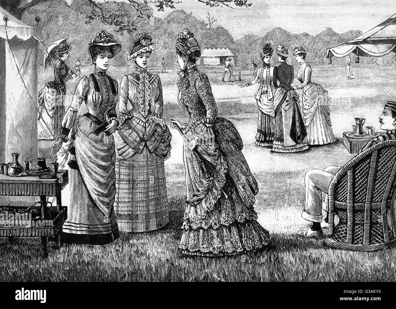 Cricket match watching Black and White Stock Photos & Images - Alamy