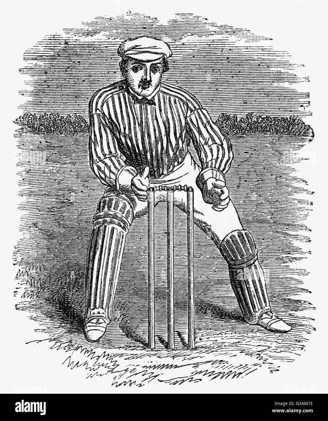 Cricket Wicket Keeper Drawing