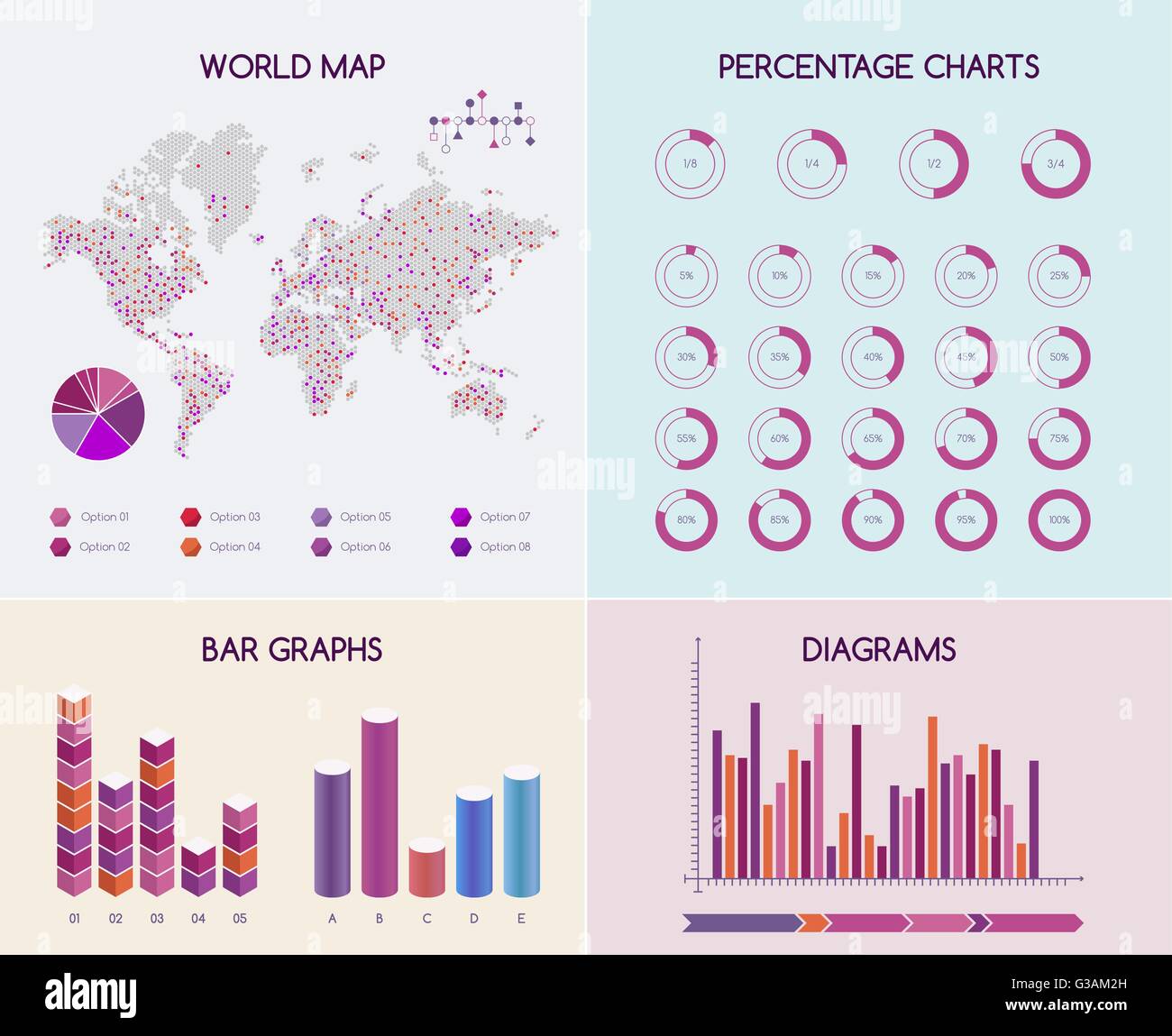 Vector round circle infographic hi-res stock photography and images - Alamy