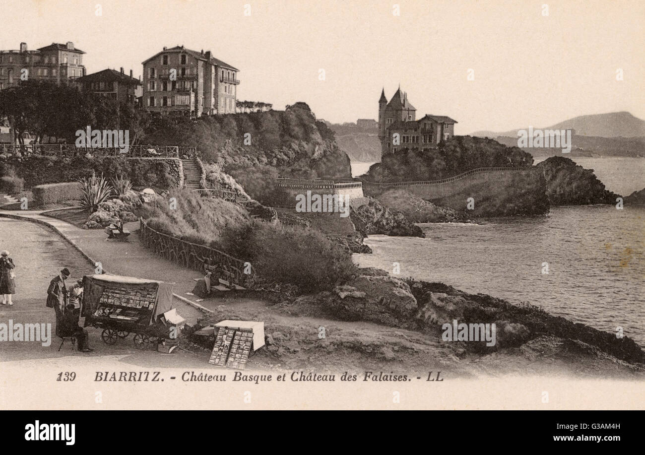 Biarritz, France - Chateau Basque and Chateau des Falaises Stock Photo ...