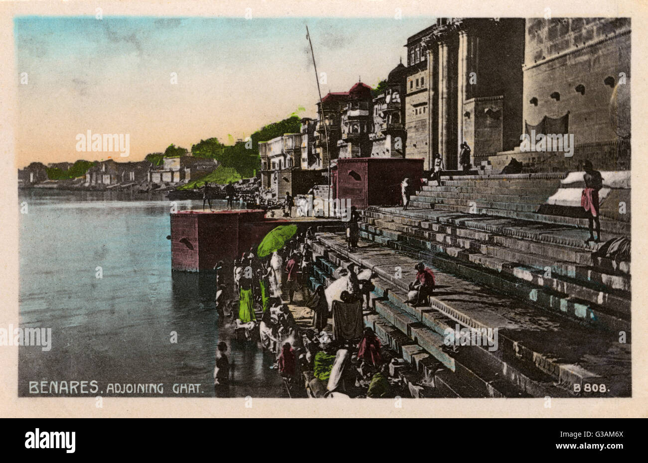 Benares, India - Riverside Ghat Stock Photo - Alamy