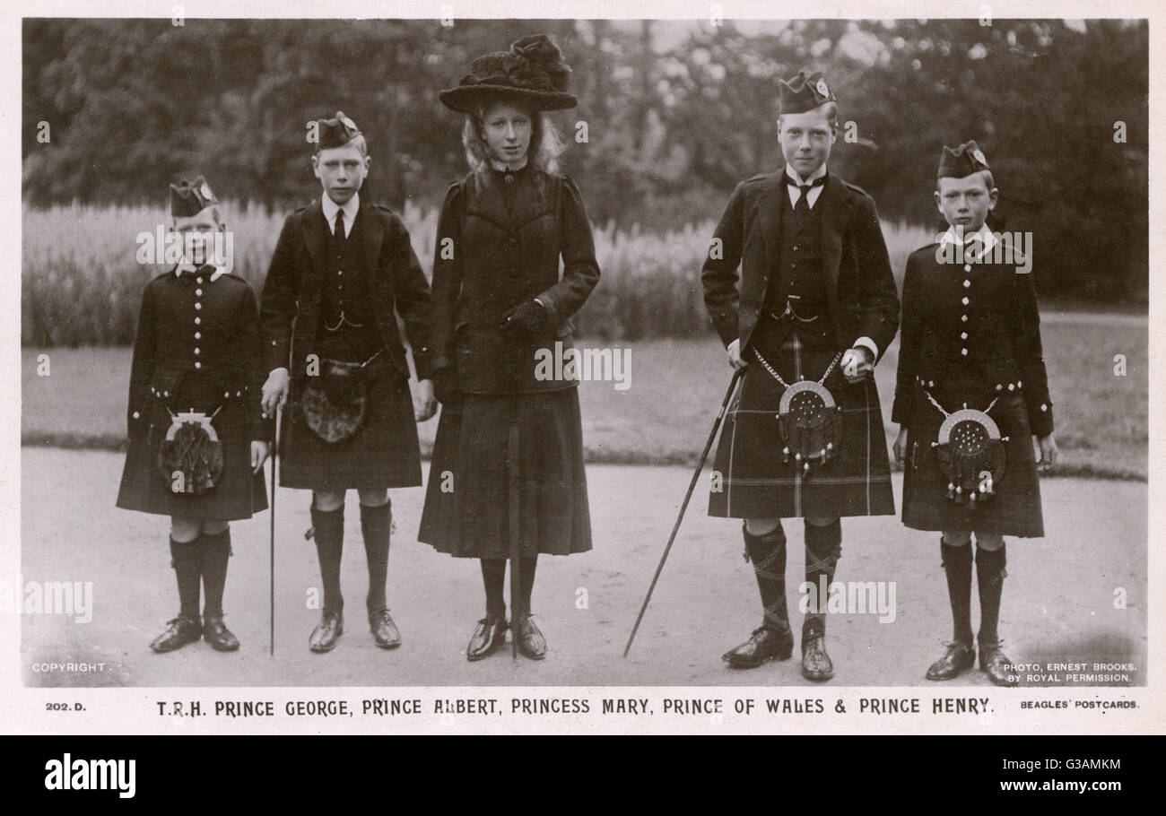 Five of the children of King George V Stock Photo - Alamy