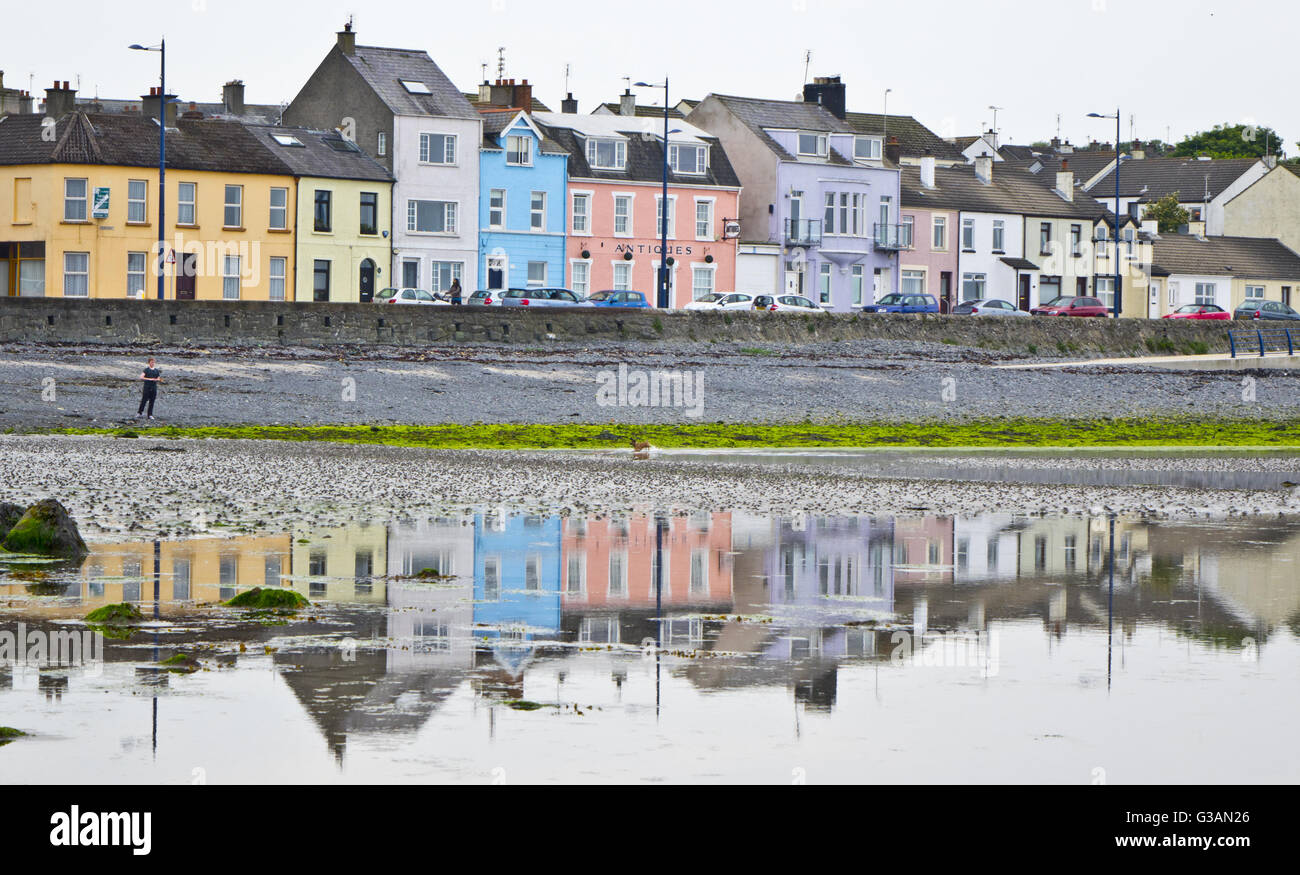 cottages reflected in pool Donaghadee town Stock Photo - Alamy