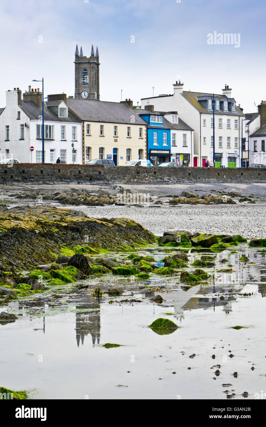 cottages reflected in pool Donaghadee town Stock Photo - Alamy
