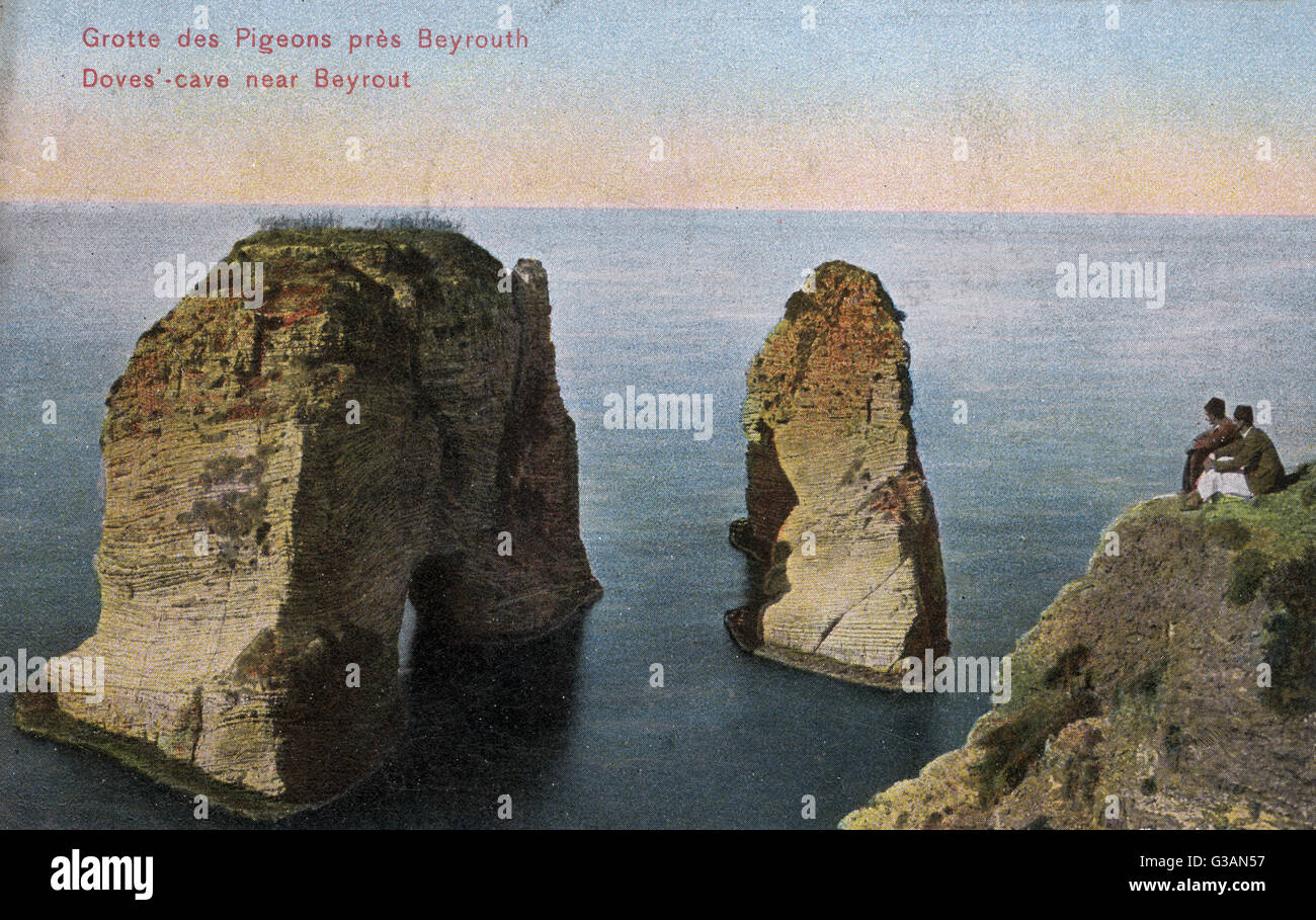 Lebanon, Beirut - The Doves' Cave rocks Stock Photo - Alamy