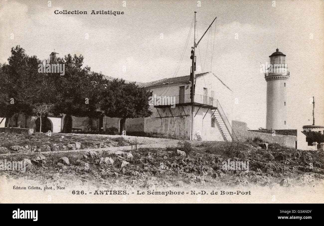 The Semaphore, Garoupe lighthouse - Antibes Stock Photo - Alamy