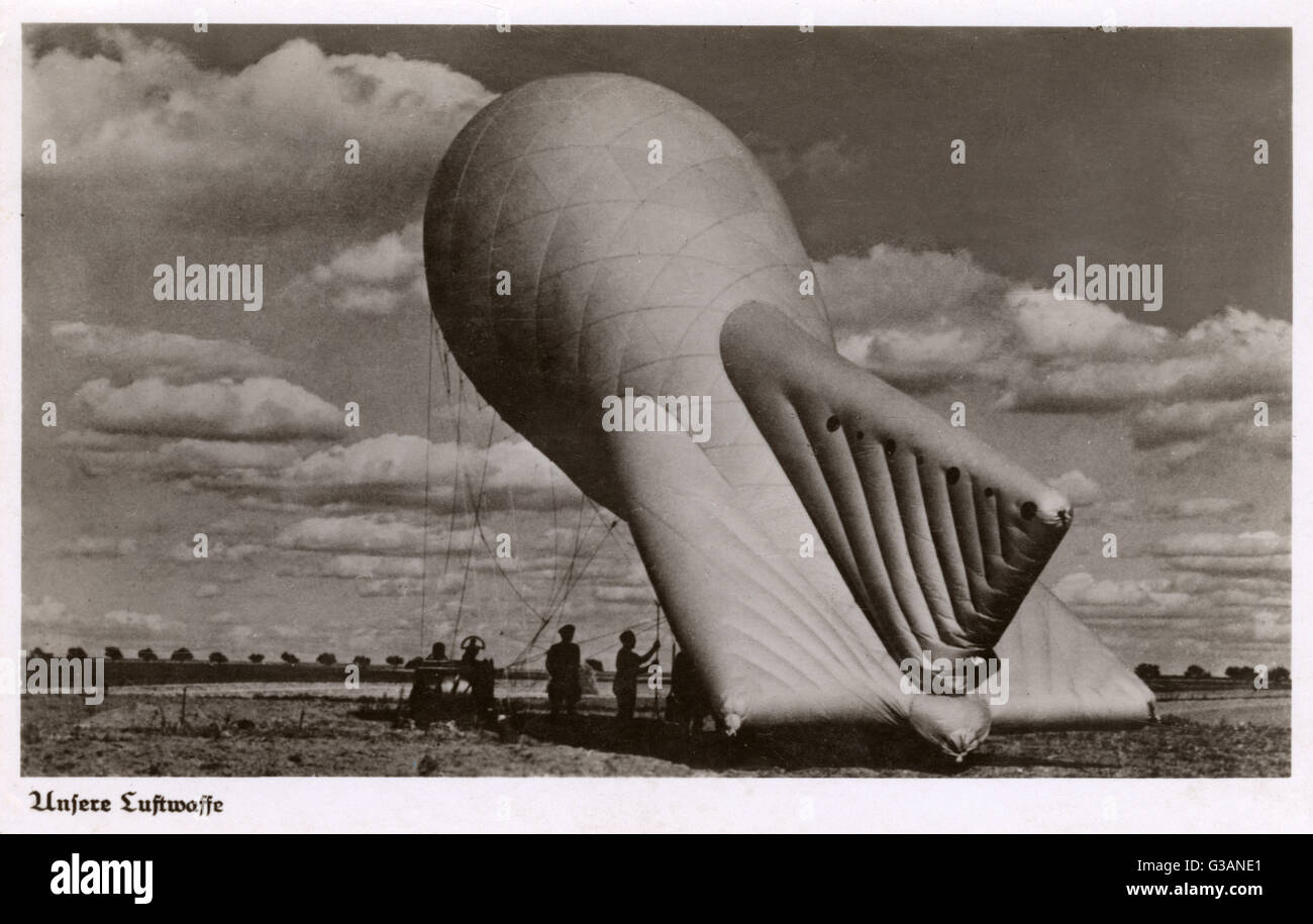 German Luftwaffe Barrage Balloon - WWII Stock Photo - Alamy