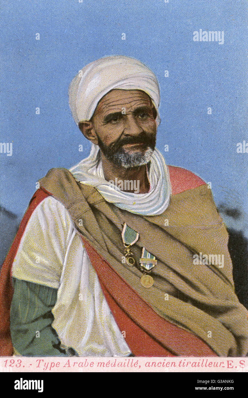 Former Colonial Moroccan Rifleman - with Arab Medal Stock Photo - Alamy