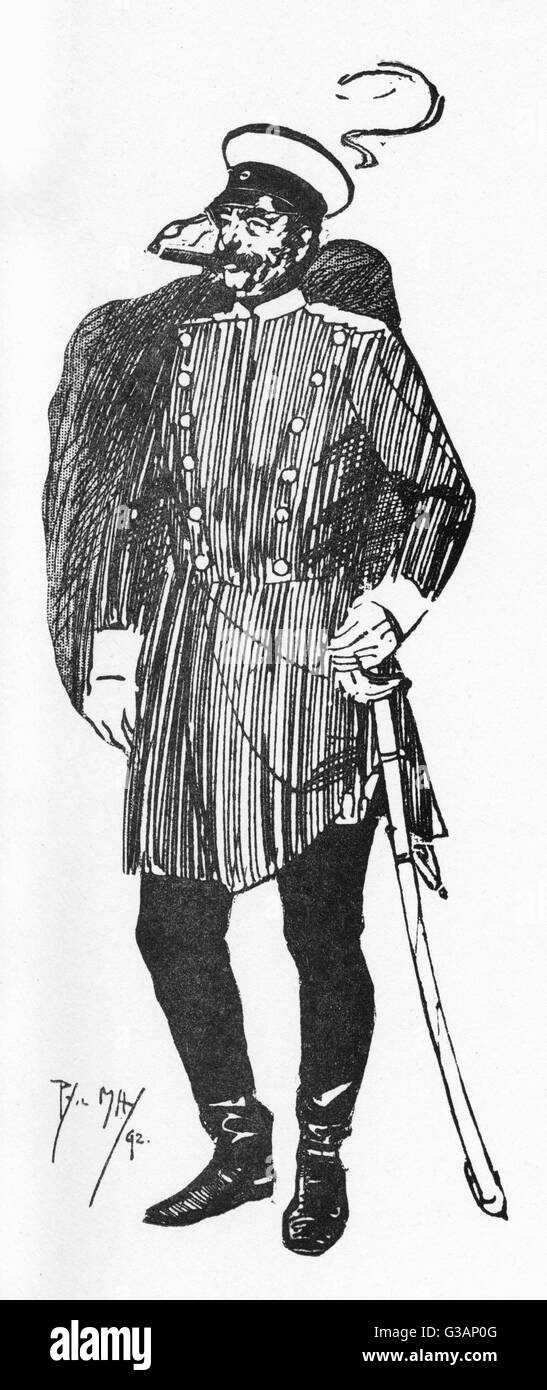 Caricature of Otto Von Bismarck by Phil May Stock Photo - Alamy