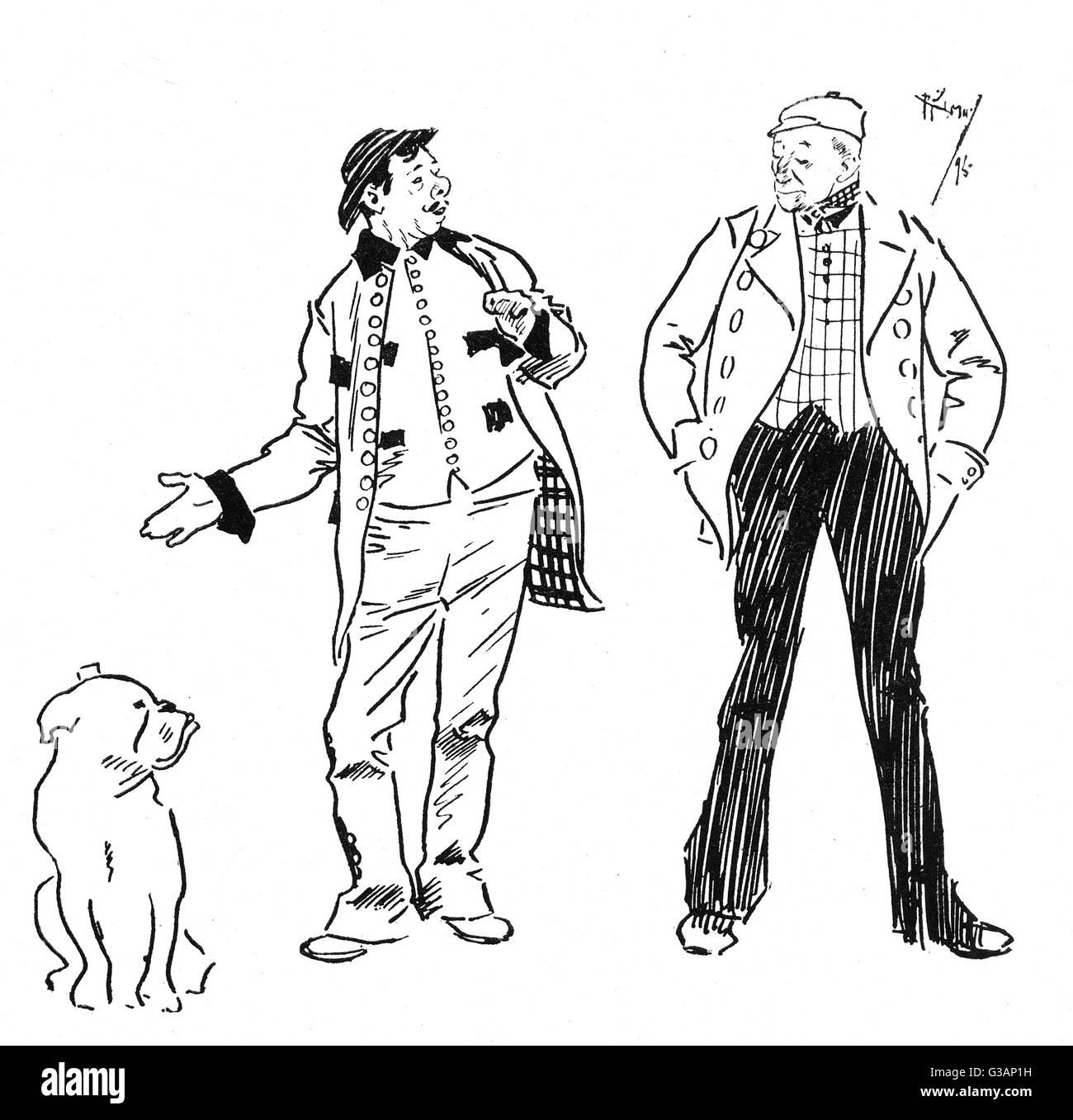 Two Cockneys discuss the pedigree of a dog! Stock Photo - Alamy