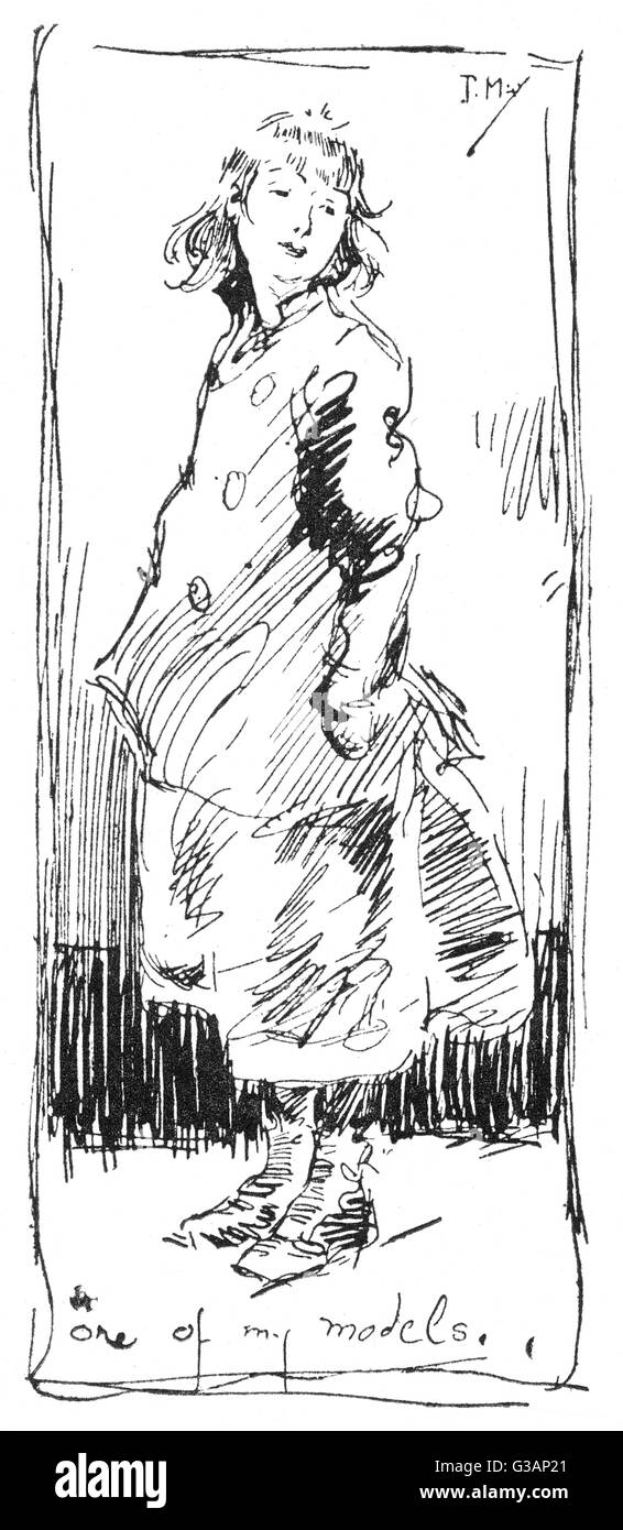 Drawing by Phil May of one of his models Stock Photo - Alamy