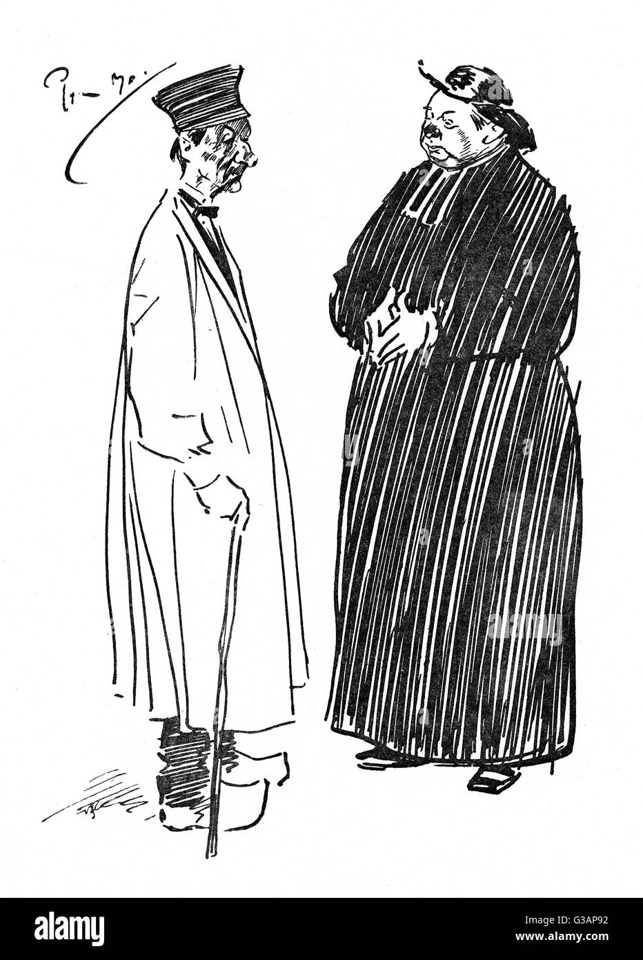 Frenchman talking to a Priest - Picardy, France Stock Photo - Alamy