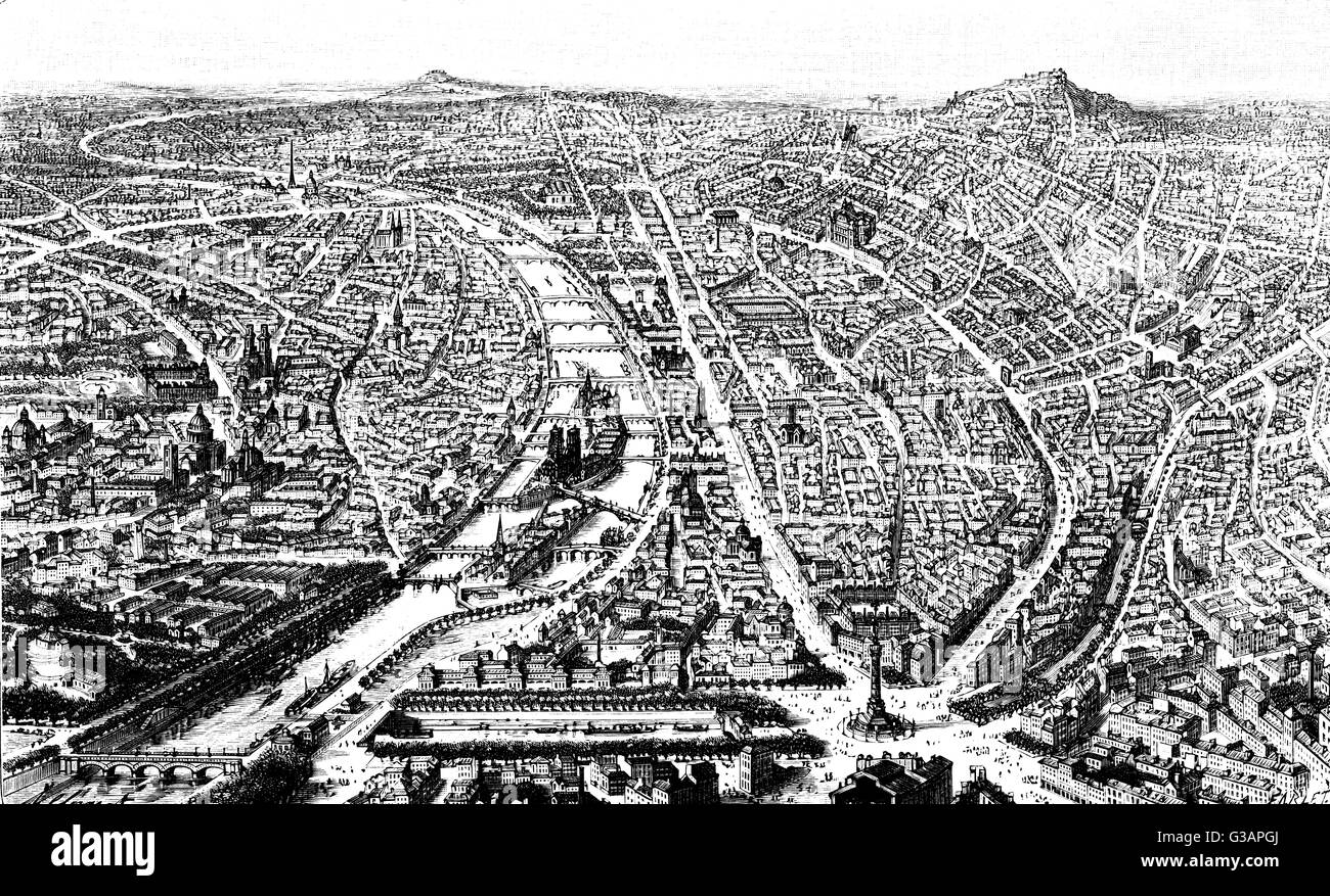 Birds eye view of paris hi-res stock photography and images - Alamy