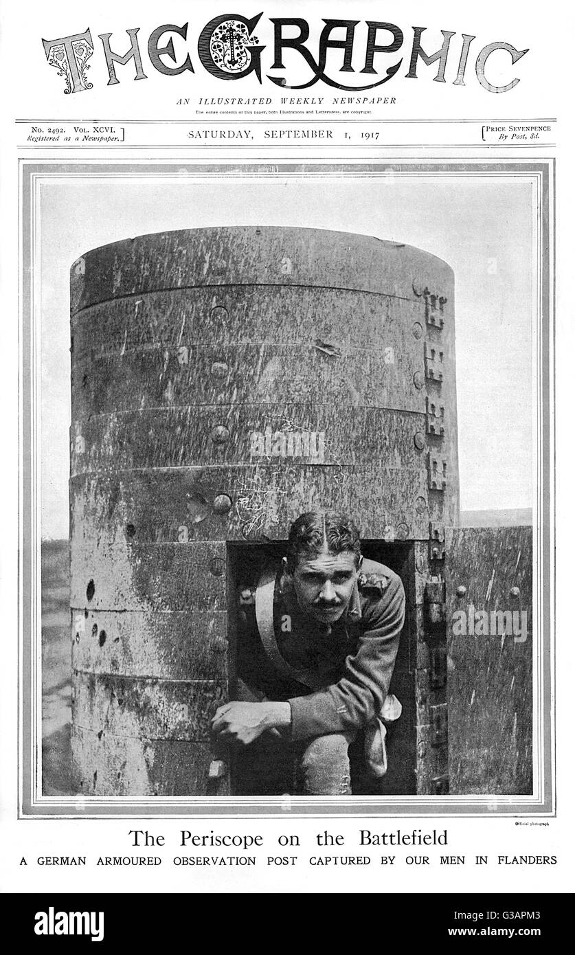 Graphic cover - periscope on the battlefield, WW1 Stock Photo - Alamy