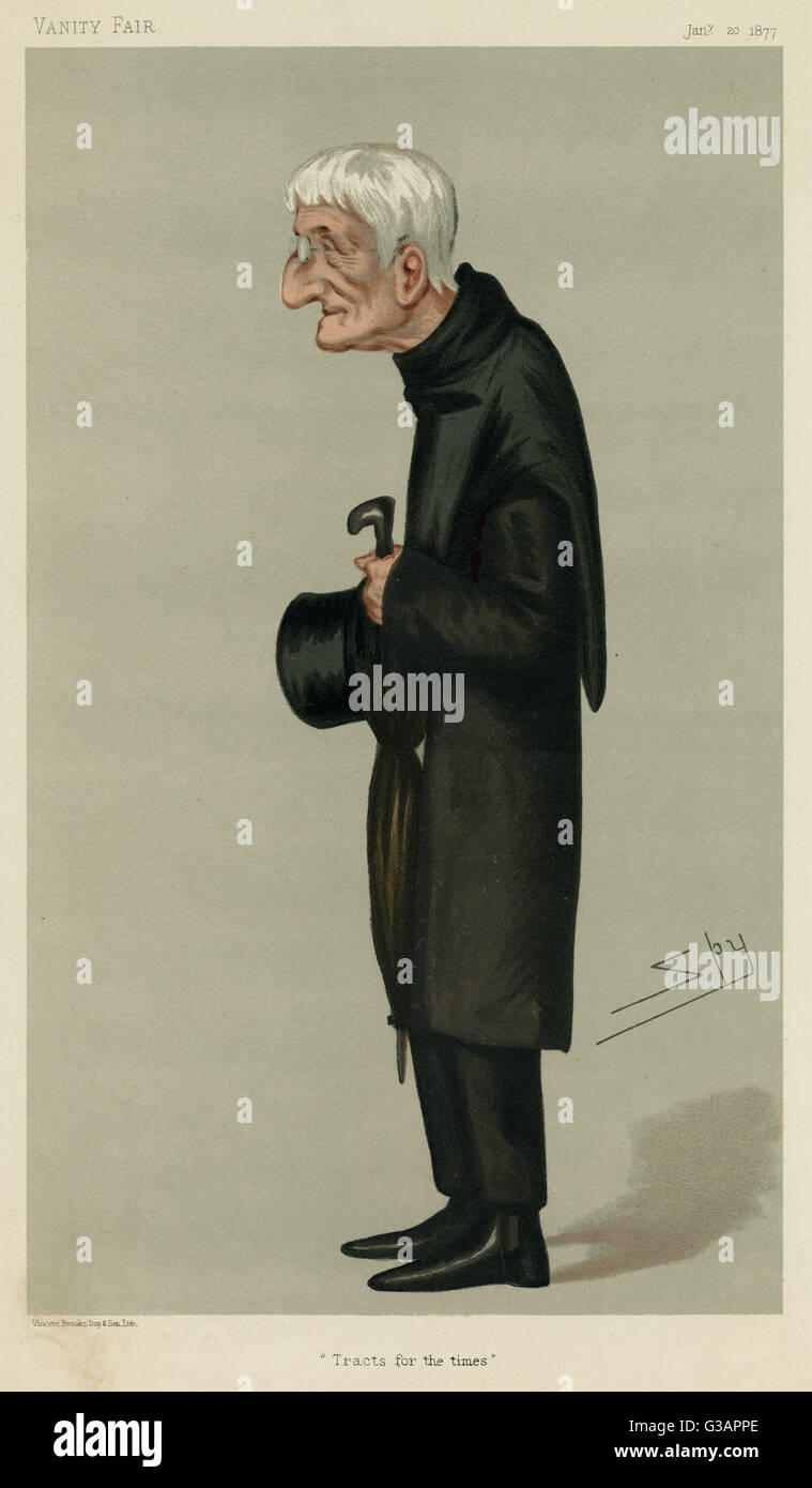 John Henry Newman (1801 - 1890), Catholic convert, as cardinal. Caption ...