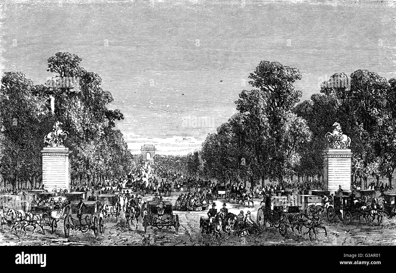 Arc triomphe paris champs elysees france Black and White Stock Photos ...