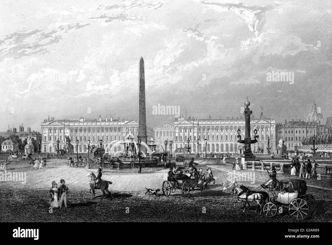 Paris, France - Place de la Concorde. Date: circa 1830 Stock Photo - Alamy