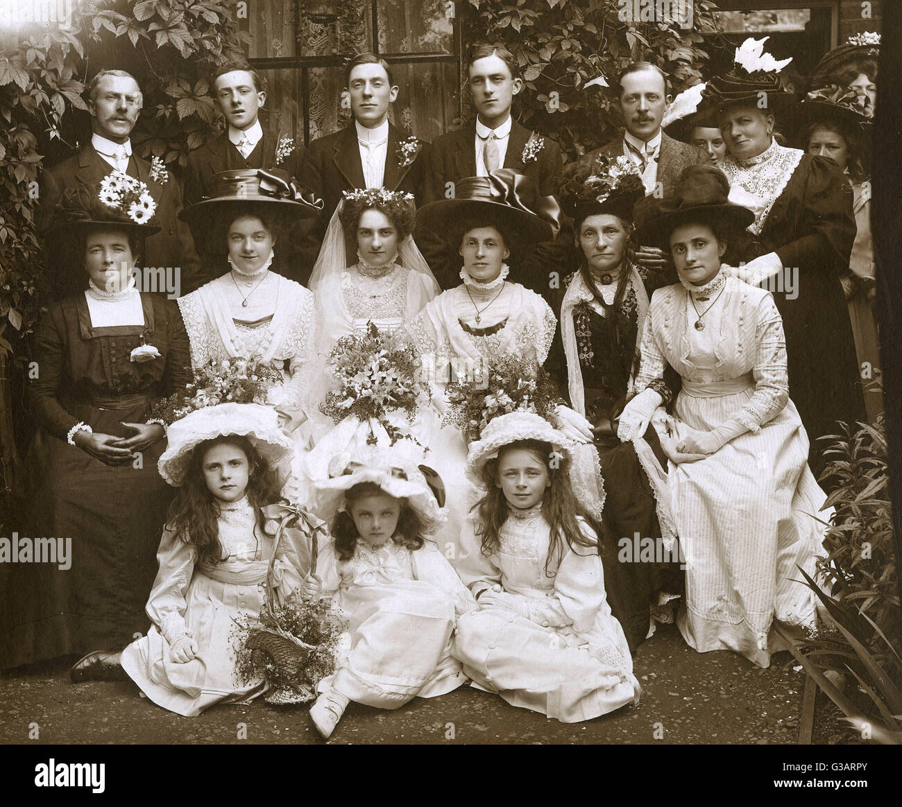 A superb photograph of late Victorian Wedding party focusing on the ...
